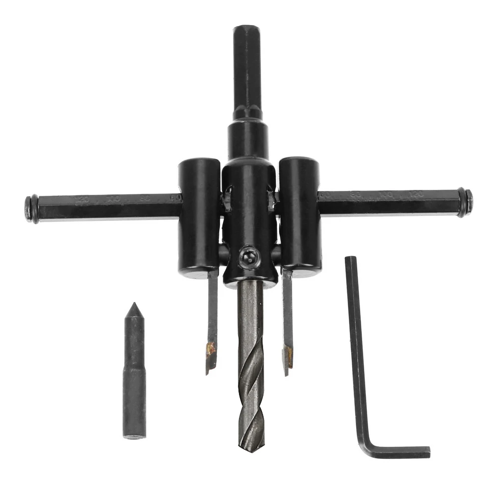 DIYWORK-Circle-Cutter-Adjustable-40-120mm-Drill-Bit-Cutter-Tool-Kit ...