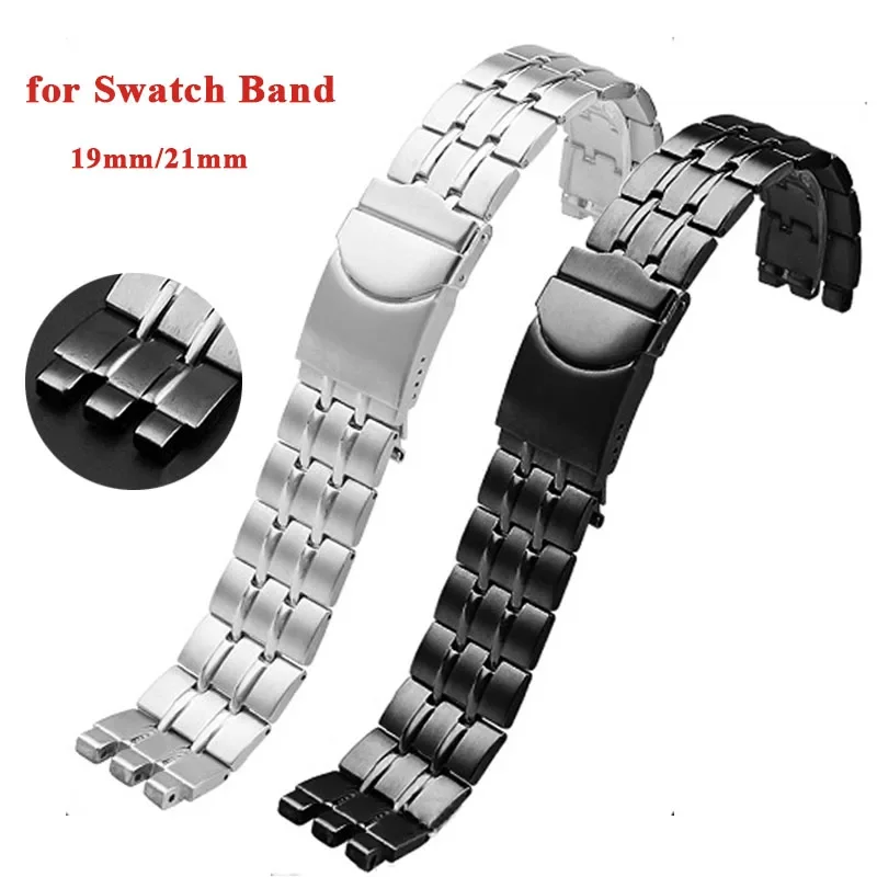 19mm-21mm-Solid-Stainless-Steel-Watch-Strap-for-Swatch-Series-Metal ...