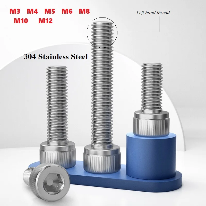 M3-M4-M5-M6-M8-M10-M12-Left-hand-thread-Hex-Hexagon-Socket-Screw ...