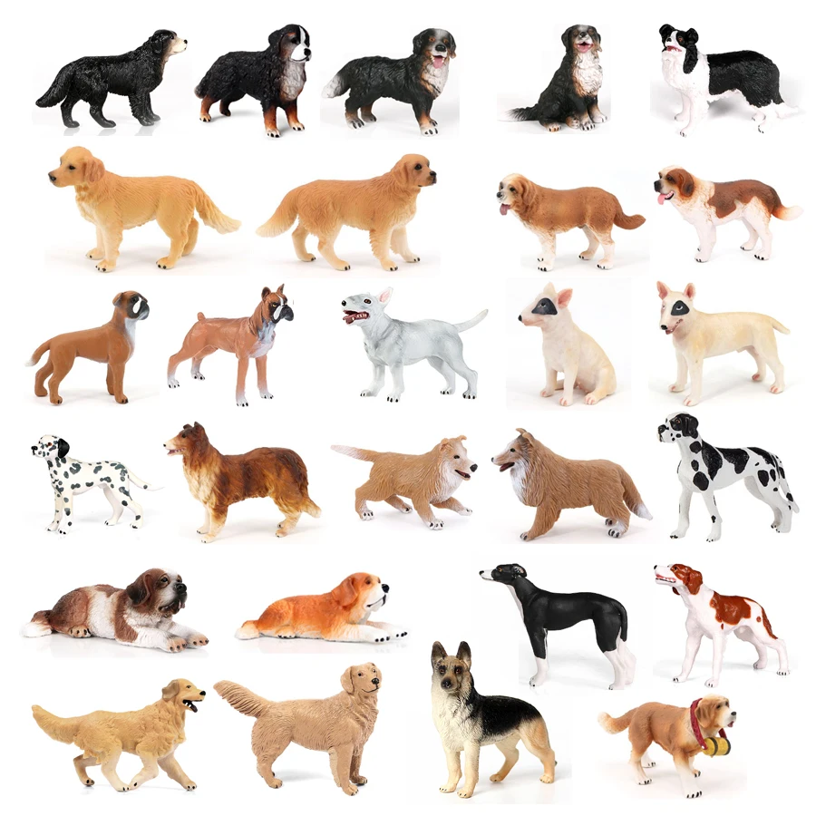Realistic-Animal-Figure-Dog-Toys-Retriever-Shepherd-Saint-Bernard-Bull ...