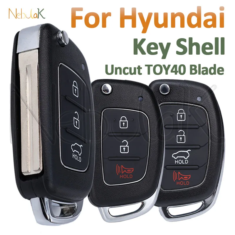Flip Folding Car Key Shell Cover For Hyundai HB20 Accent Solaris Santa ...