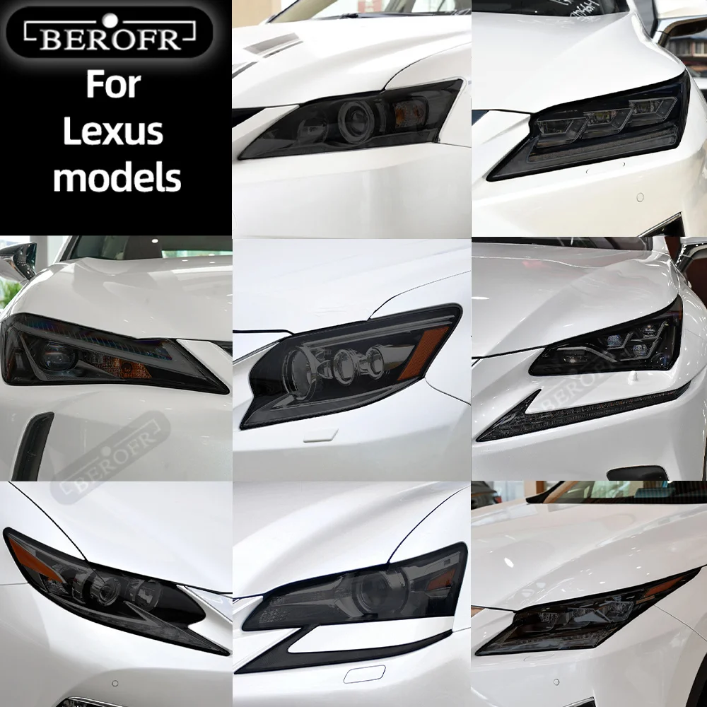 Smoked-Black-TPU-Sticker-Car-Headlight-Protective-Film-For-Lexus-ES ...
