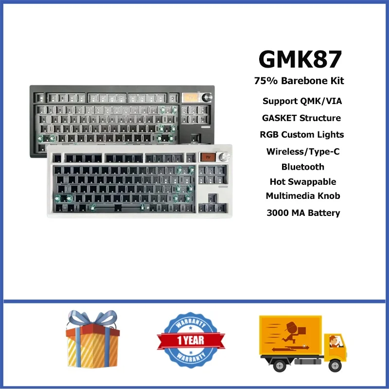 GMK87-Wireless-BareBone-Keyboard-Kit-75-GASKER-RGB-Hot-Swappable-Custom ...