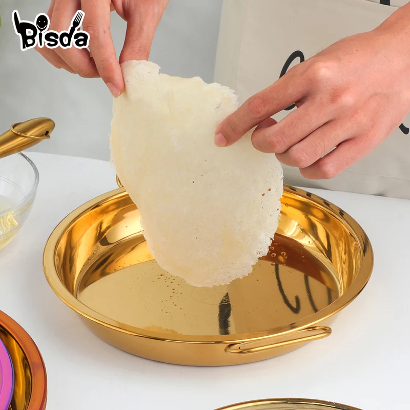 1Pc Small or Big Stainless Steel Round Plate with Ear Kitchen Utensil ...