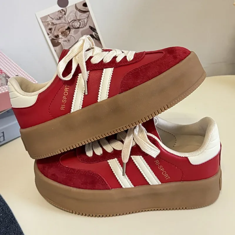 2025 Spring Hong Kong Style Flats Ladies Agan Shoes Thick Platform ...