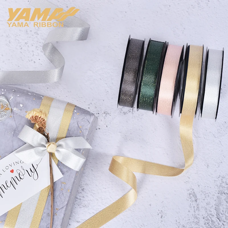 YAMA Gold Purl Satin Ribbon 10yards/Roll 16mm 5/8 inch Ribbons for ...