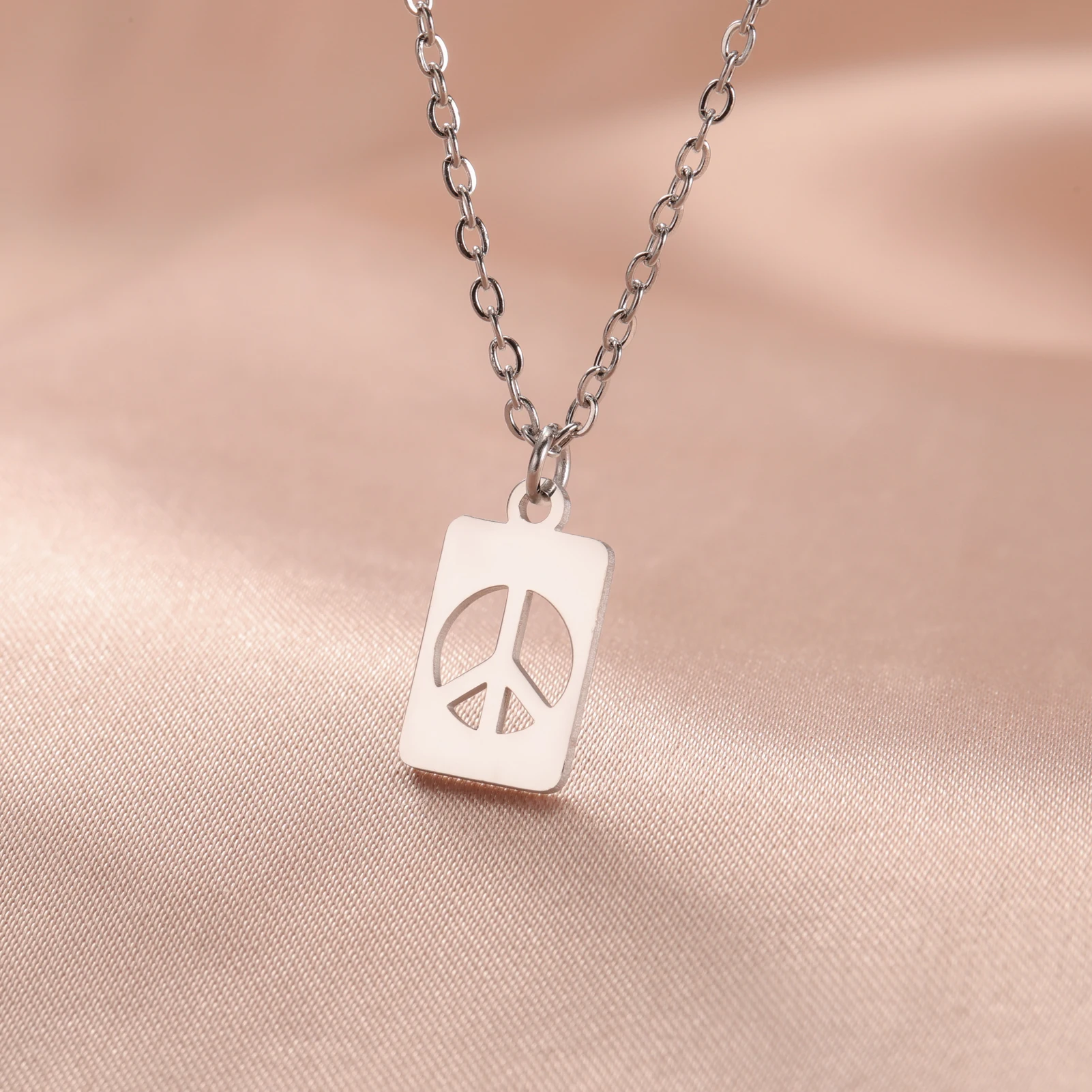 Unift-Classic-Peace-Sign-Necklace-for-Women-Stainless-Steel-Tiny-Square ...
