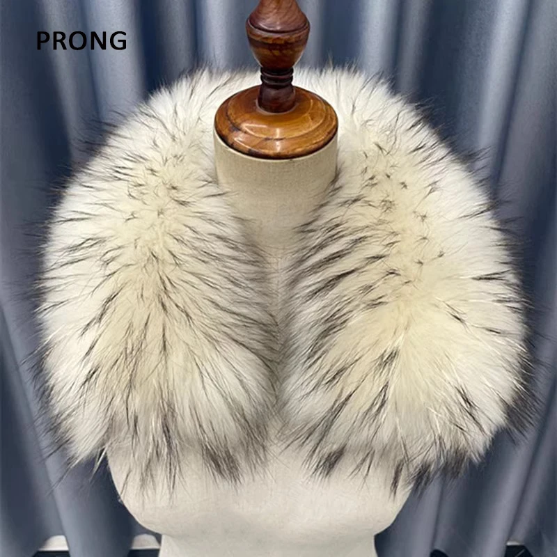 Winter-Real-Fur-Collar-Neck-Warm-Raccoon-Fur-Scarf-Shawls-Women-Winter ...