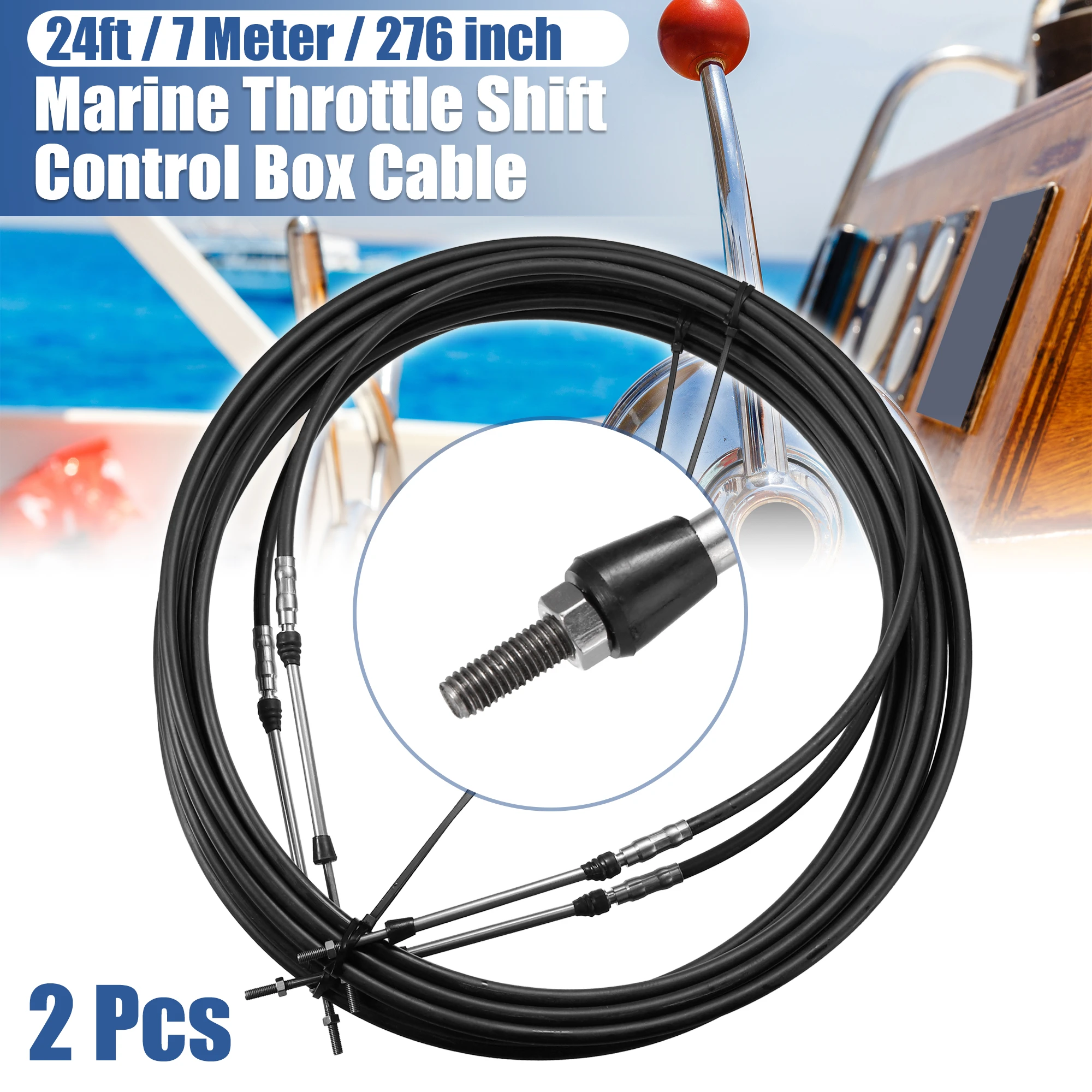 X Autohaux 1/2pcs 10ft 13ft 16ft 20ft 24ft Marine Throttle Cable 3300/33c Throttle Shift Remote ...