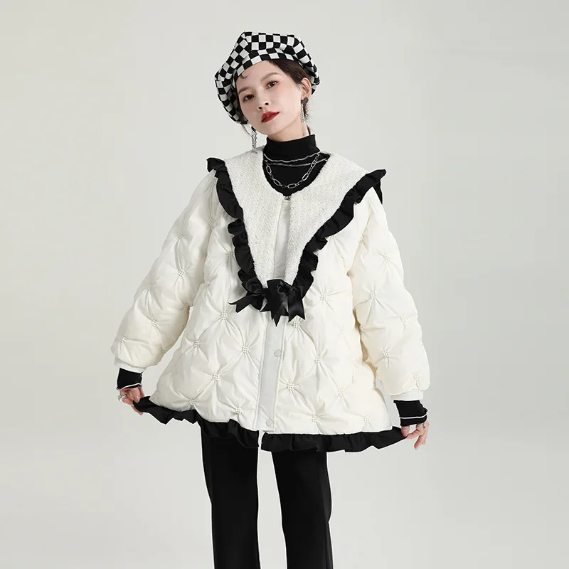 White-Doll-Collar-Down-Jacket-Female-Winter-Jacket-Niche-Design ...