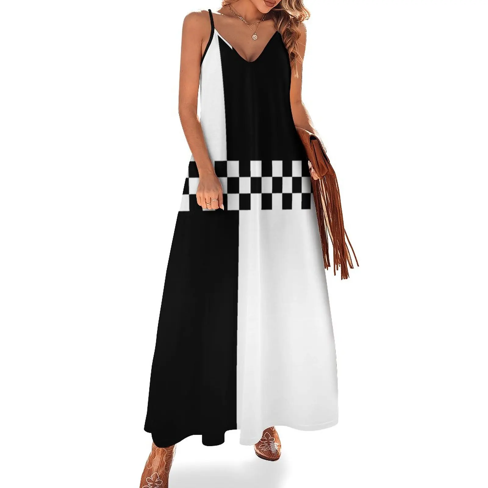 Mod-Ska-Black-White-Colour-Block-Sleeveless-Dress-prom-clothes-dress ...
