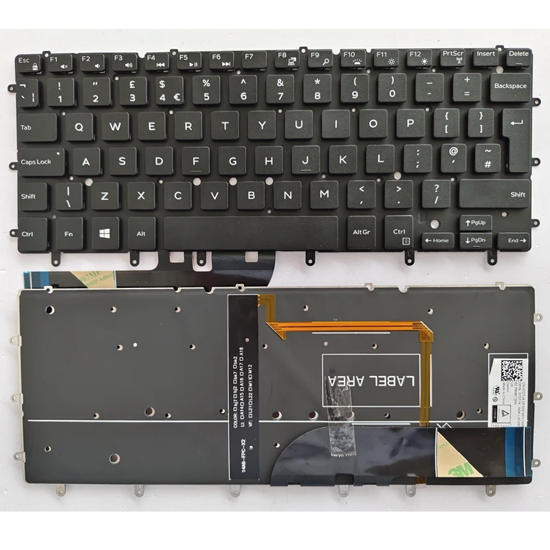 UK Laptop keyboard for DELL Inspiron XPS 13 7000 7347 7348 7352 7353 ...