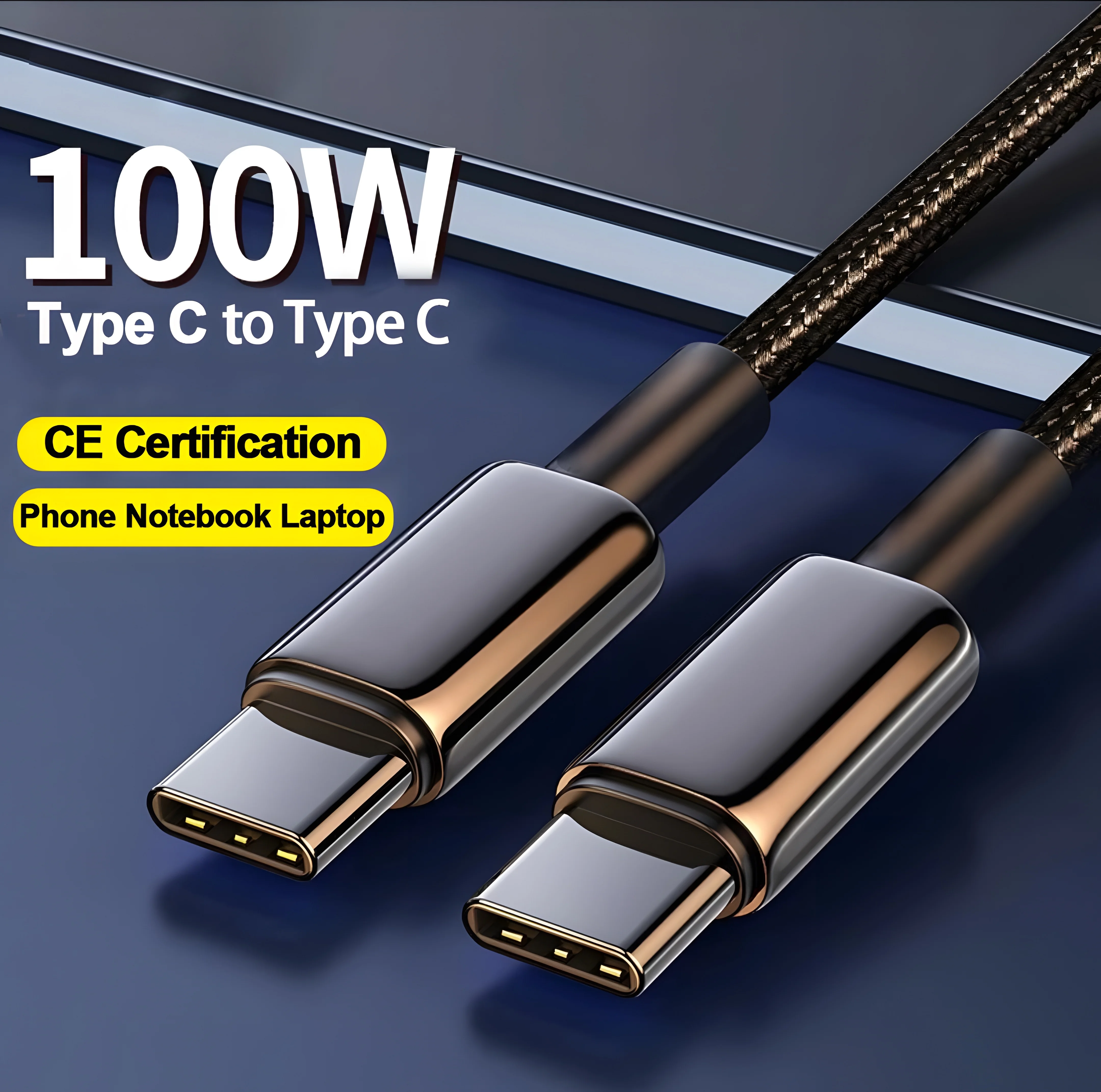 Metal-knit-100W-USB-Type-C-to-USB-C-Charger-Cable-E-Marker-Data-Wire ...