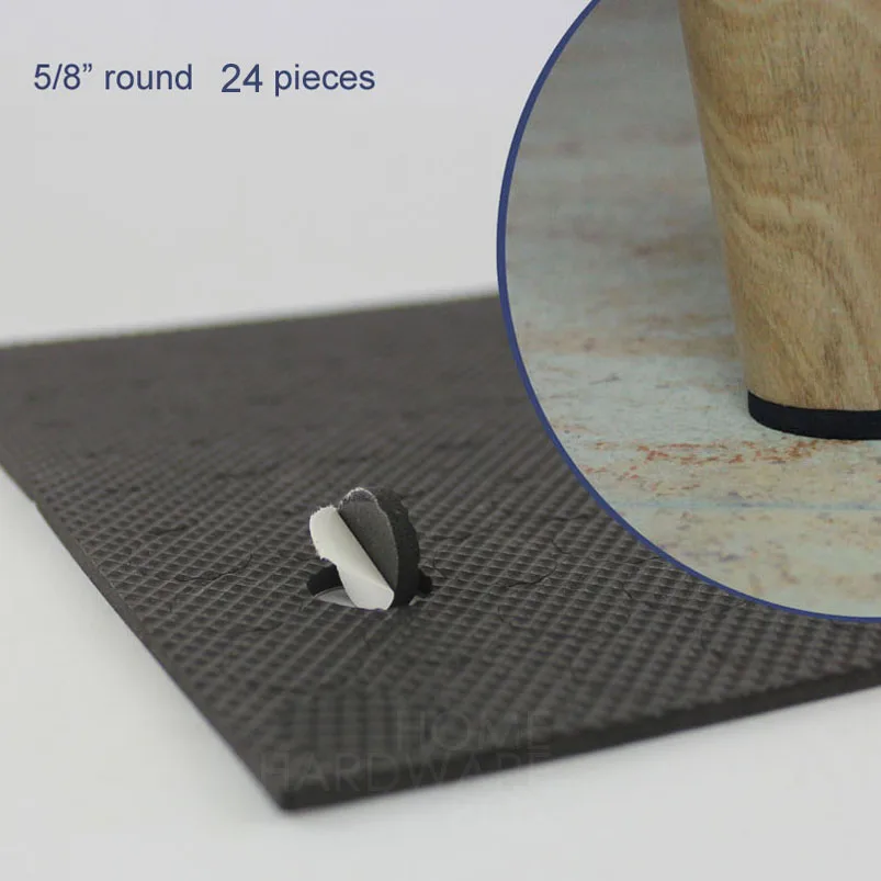 24 Pc Round 16mm Anti Scratch Self Adhesive Chair Glide Floor Protect ...