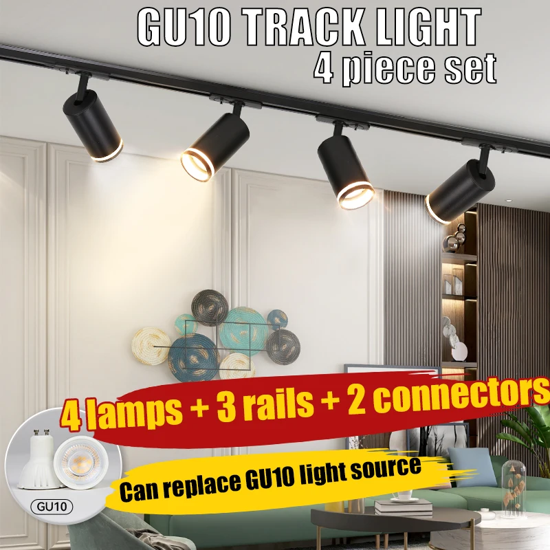 GU10-Track-Light-Track-Lighting-Set-Rail-220V-Spot-Lights-Wall-Lamp-Led ...