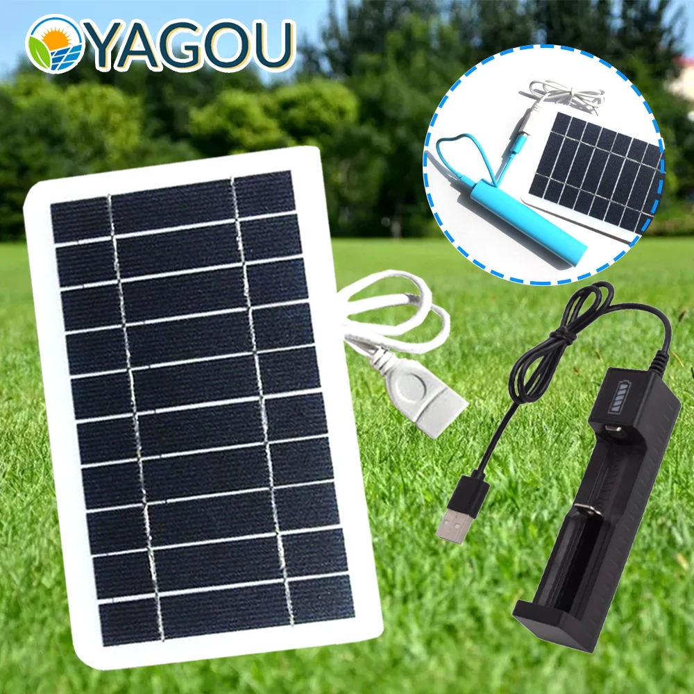 Solar Panel Camping Battery 5v | Mini Usb Solar Panel Battery - 5v Usb ...