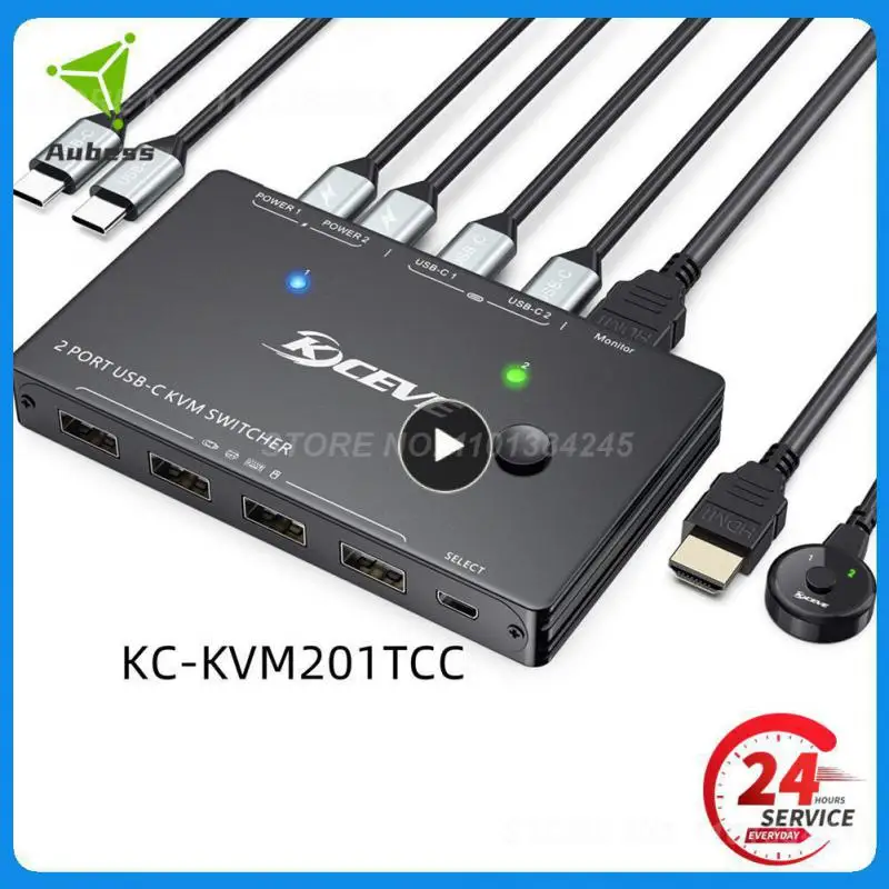 Interruptor-KVM-tipo-C-2-en-1-4K-60Hz-USB-compatible-con-carga-PD-para ...