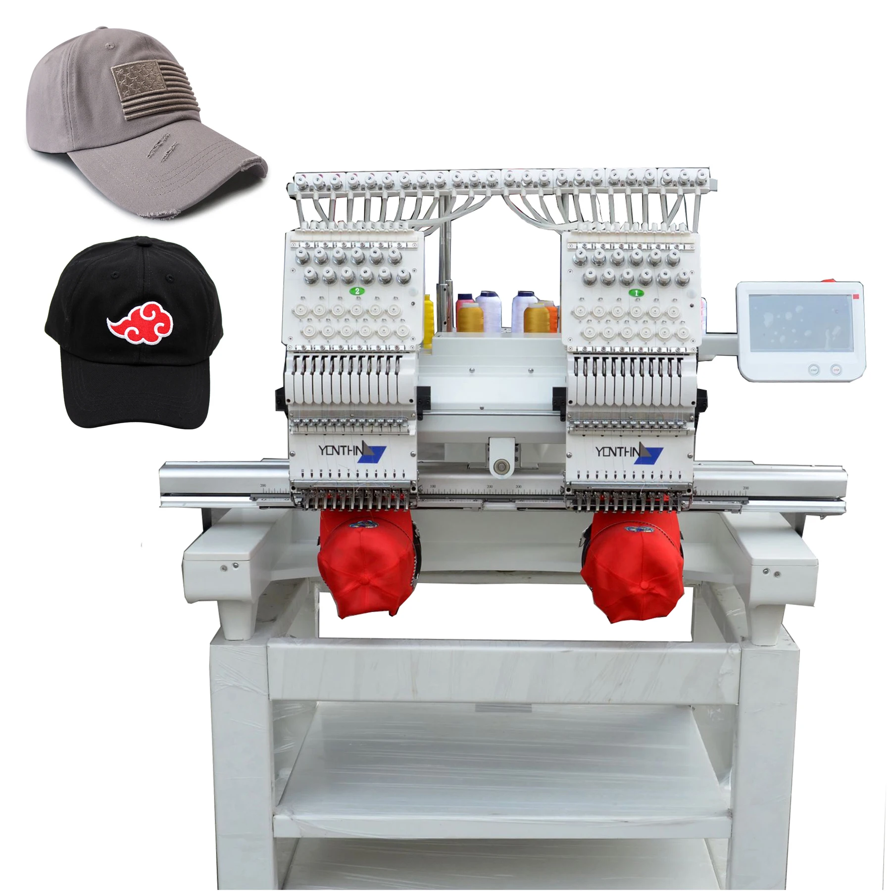 Yonthin-Home-Use-Custom-Monogram-Double-2-Heads-Hat-Embroidery-Machine ...