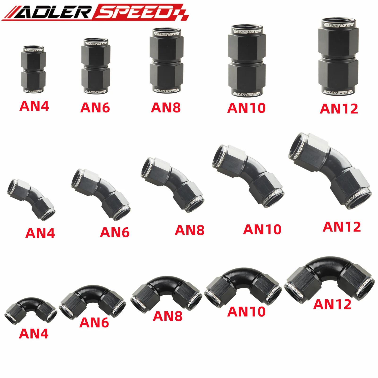 Universal-AN4-AN6-AN8-AN10-AN12Female-To-Female-Union-Aluminum-0-45-90Degrees-Hose-Fitting ...
