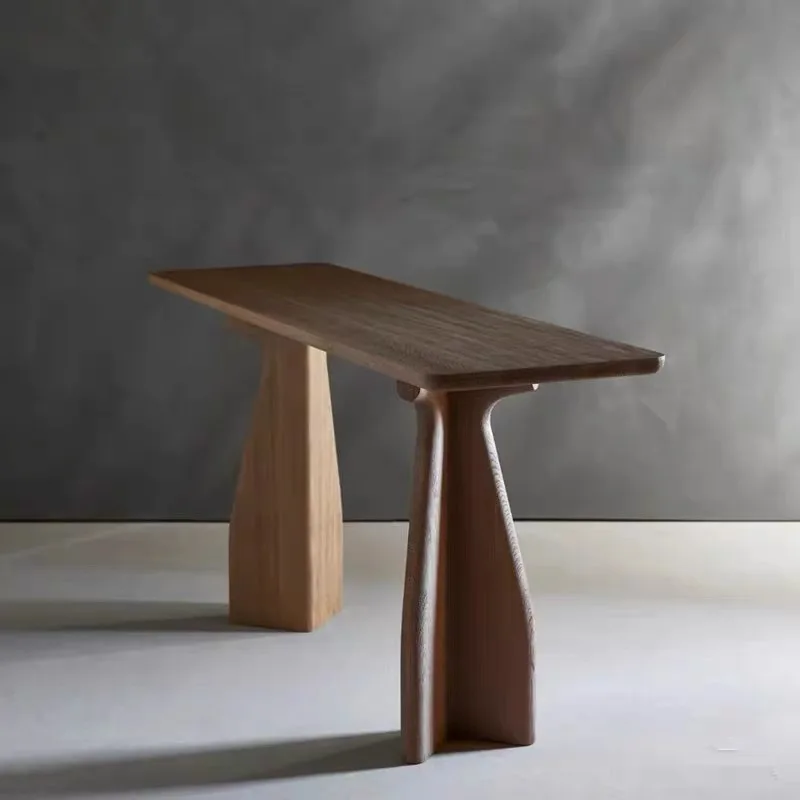 Wood Modern Corner Table Hallway Unique Entrance Salon Console Tables ...