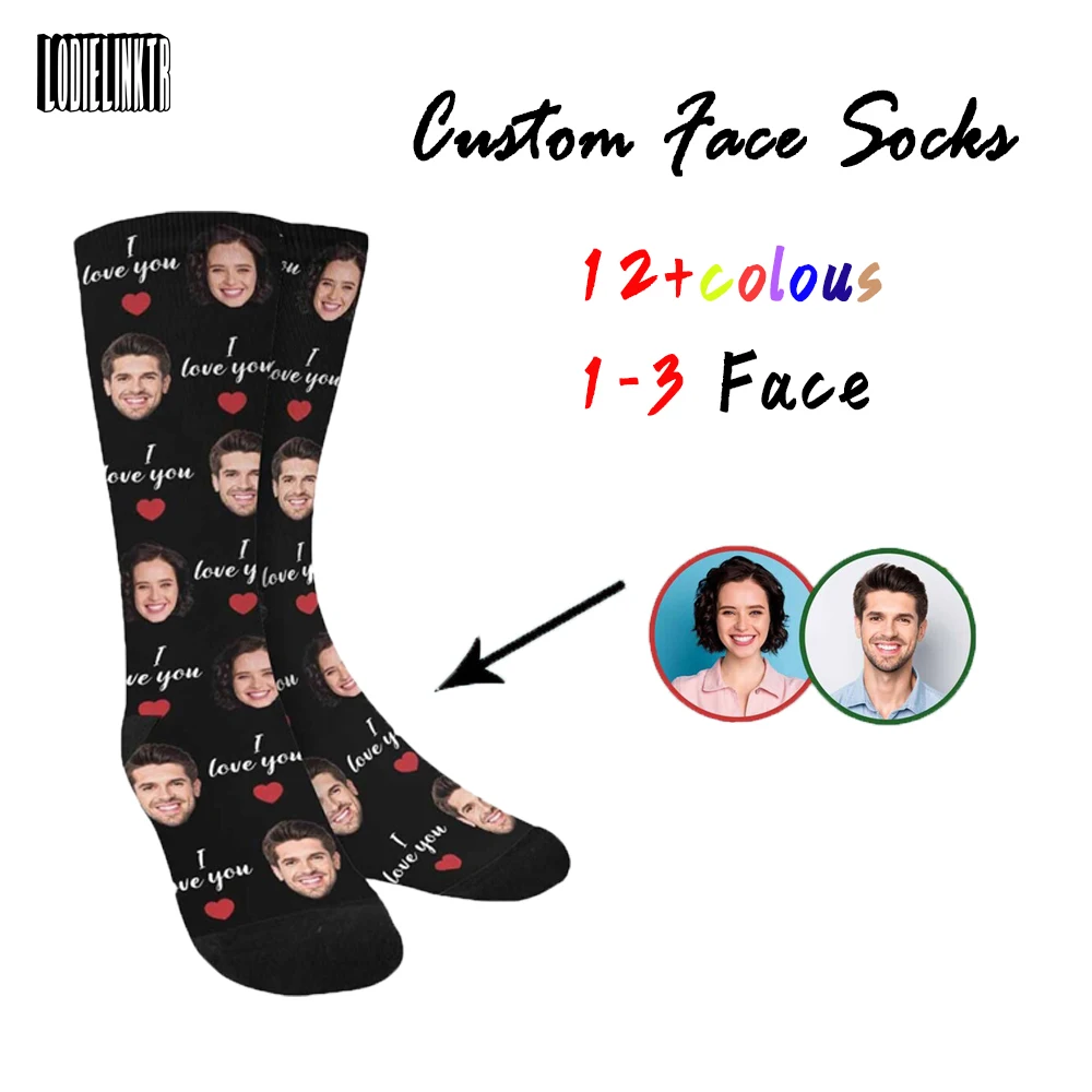 Custom-Face-Socks-Personalized-Socks-For-Women-Men-Custom-Color-Socks ...