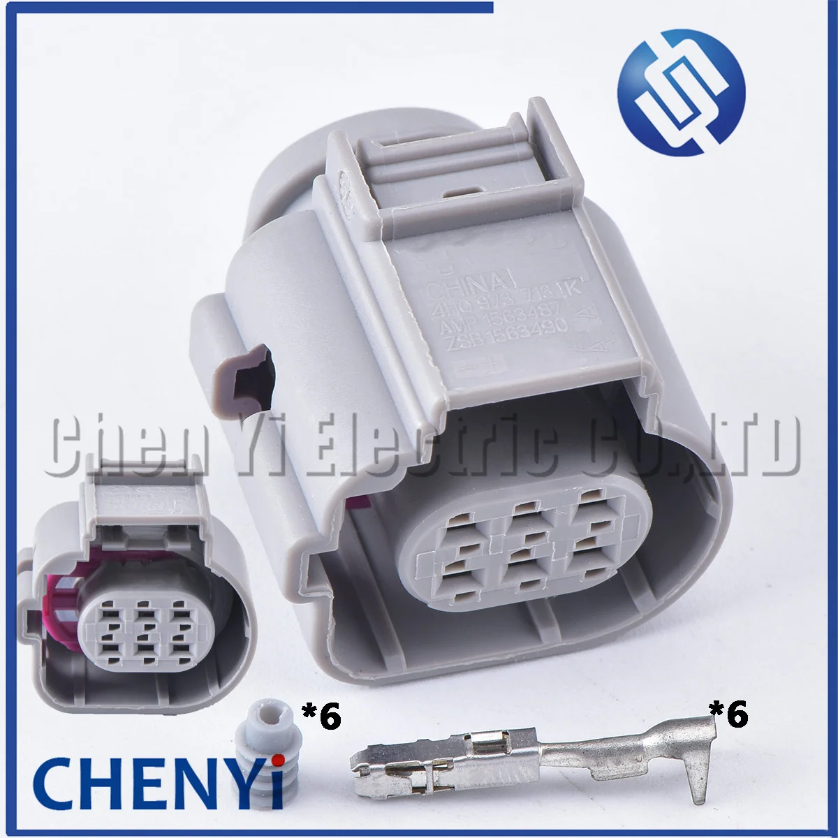 6 핀 회색 자동 방수 커넥터 전면 산소 센서 플러그 스로틀 EGR 밸브 플러그, 4H0973713B 4H0 973 713B ...