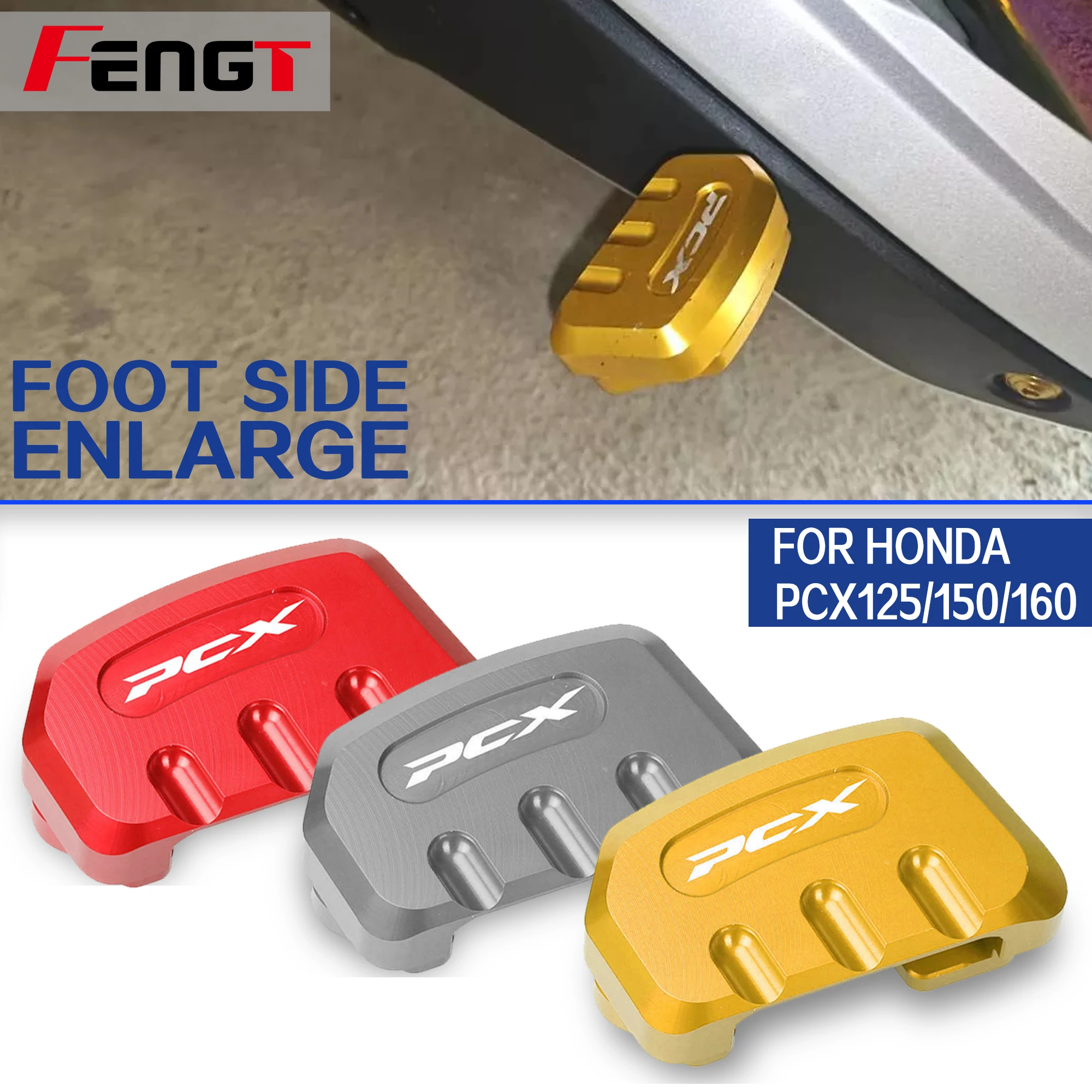 FOR-HONDA-PCX125-PCX150-PCX160-Motorcycle-Foot-Side-Brace-Pad-Sidestand ...