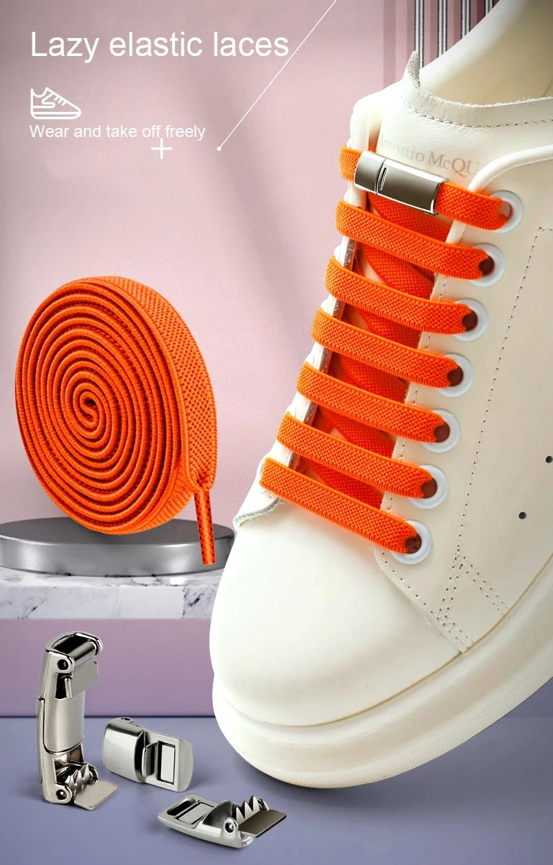 NEW-Magnetic-Lock-Buckle-Shoelace-for-Sneakers-Elastic-Flat-Shoe-Laces ...