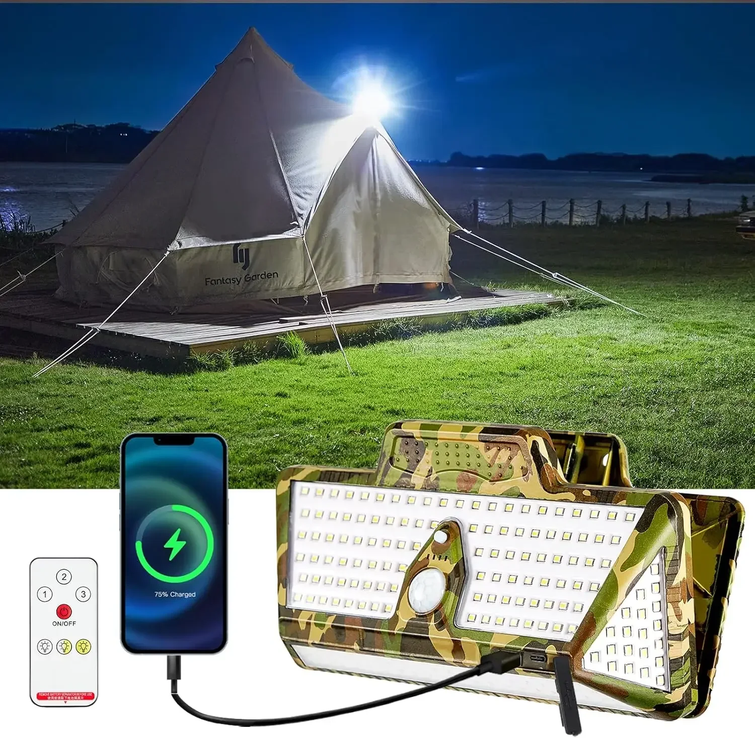 1500Lumens-208LEDs-High-Bright-Solar-Camping-Lights-USB-Rechargeable ...