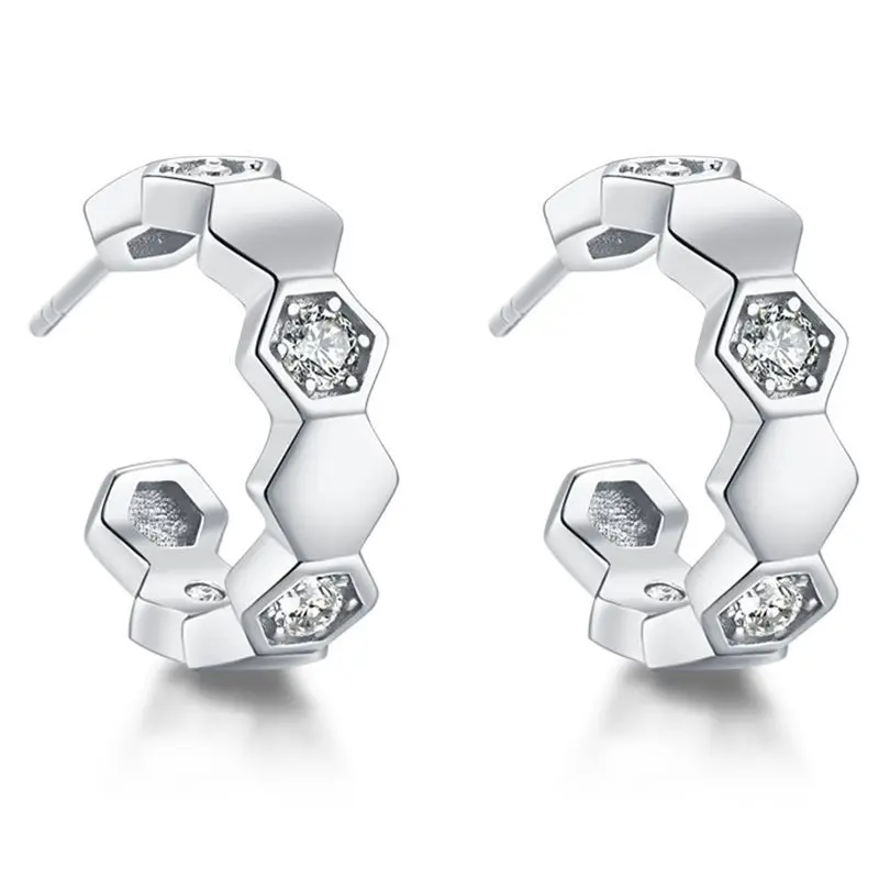 LYCFN-Honeycomb-Hoop-Geometry-Earrings-925-Sterling-Silver-Zircon ...