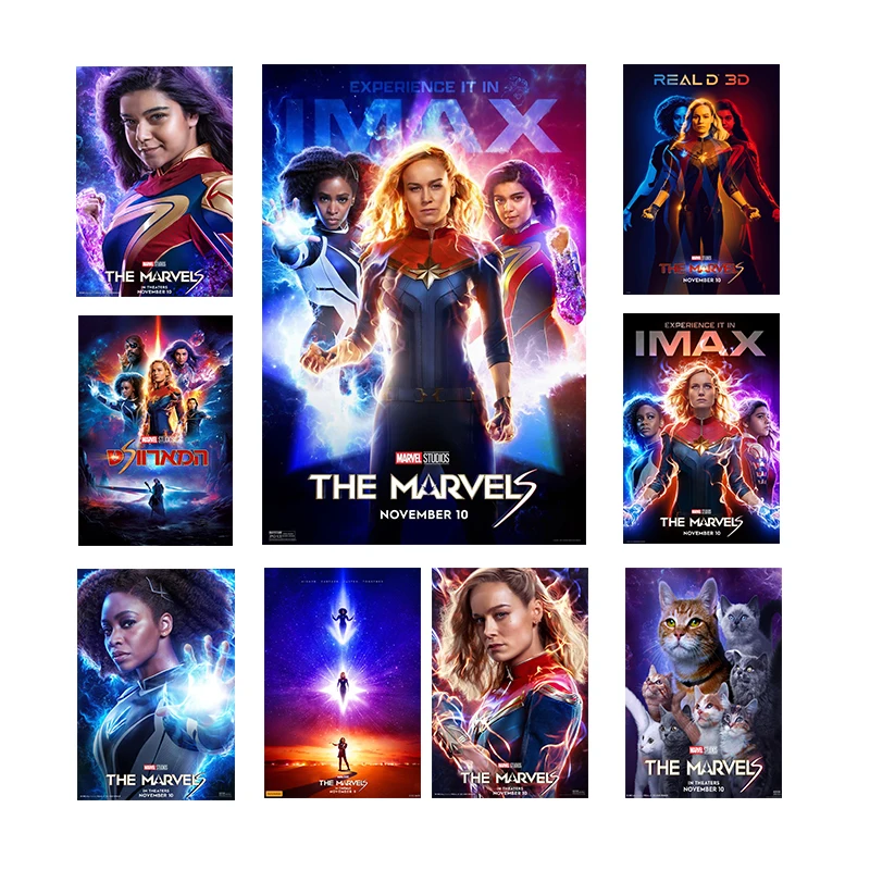 Captain-Marvel-Movie-The-Marvels-Posters-Superhero-Modern-Home-Decor ...