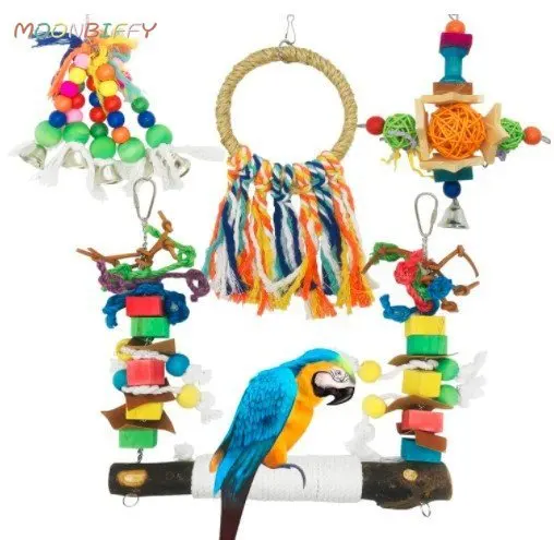Combination-Parrot-Bird-Toys-Accessories-Articles-Parrot-Bite-Pet-Bird ...