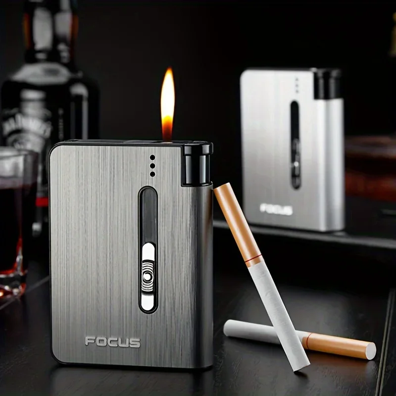 Cigarette Case Elegant Portable Automatic Metal Holds 10 King Size ...
