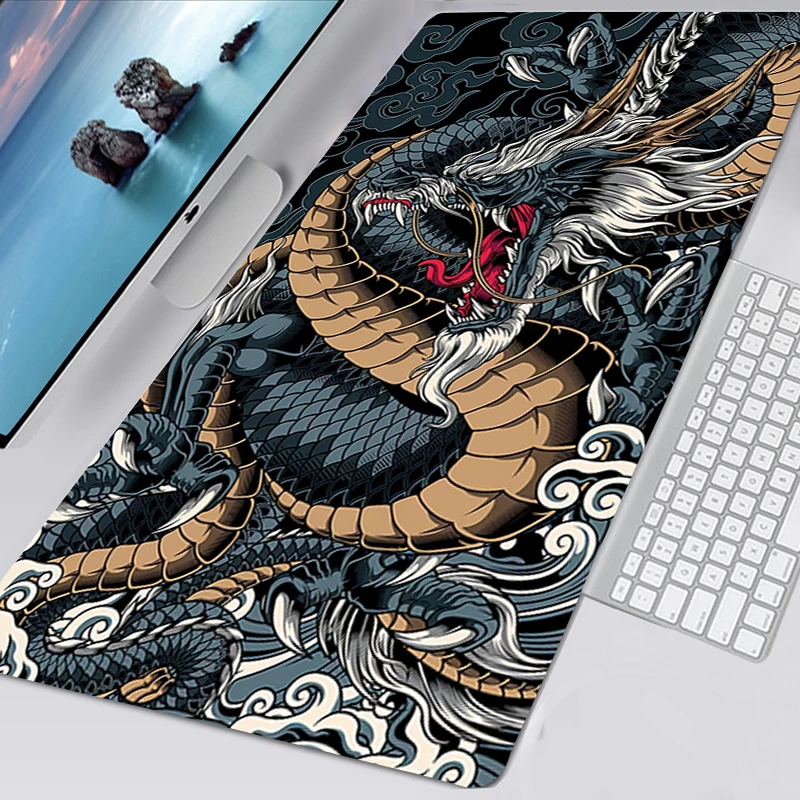 Dragon-Mouse-Pad-Black-and-White-Deskmat-Playmat-Laptop-Japan-Anime ...