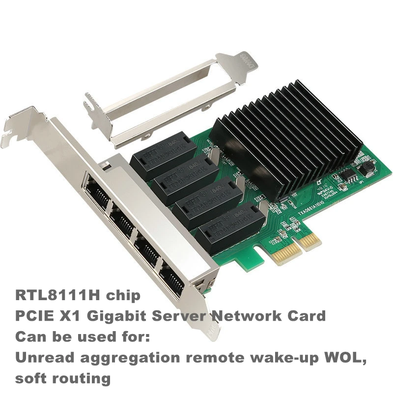 Tarjeta-de-red-PCI-Express-PCI-E-4-puertos-RJ45-gigabit-realtek-8111H ...