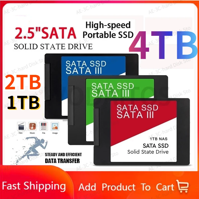 4TB Fast SATA SSD 2.5 Polegada SSD de alta velocidade 4TB HD 1TB SSD ...
