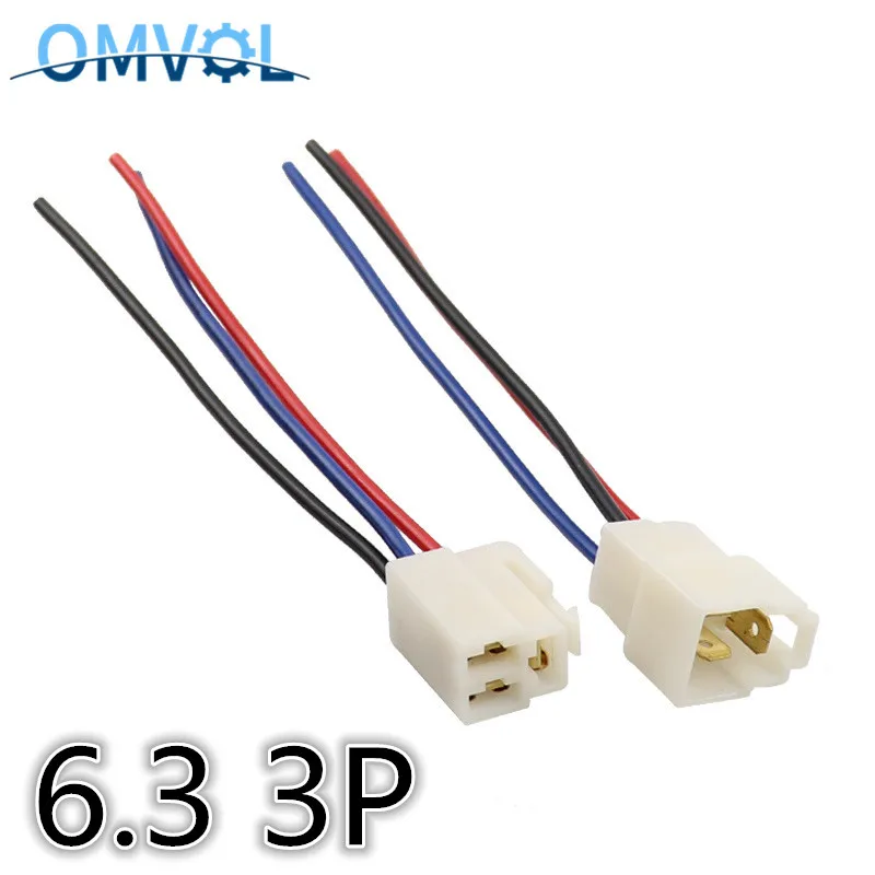 6.3mm connector 3P 3 pin Electrical 6.3 Connector Kits Male Female ...
