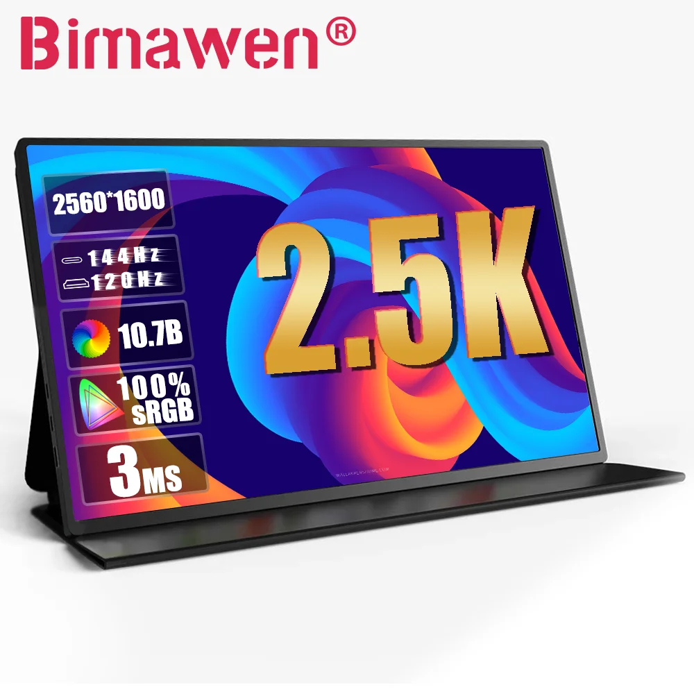 Bimawen 16 polegada 2.5K 144Hz Monitor Portátil 2560*1600 Tela de ...