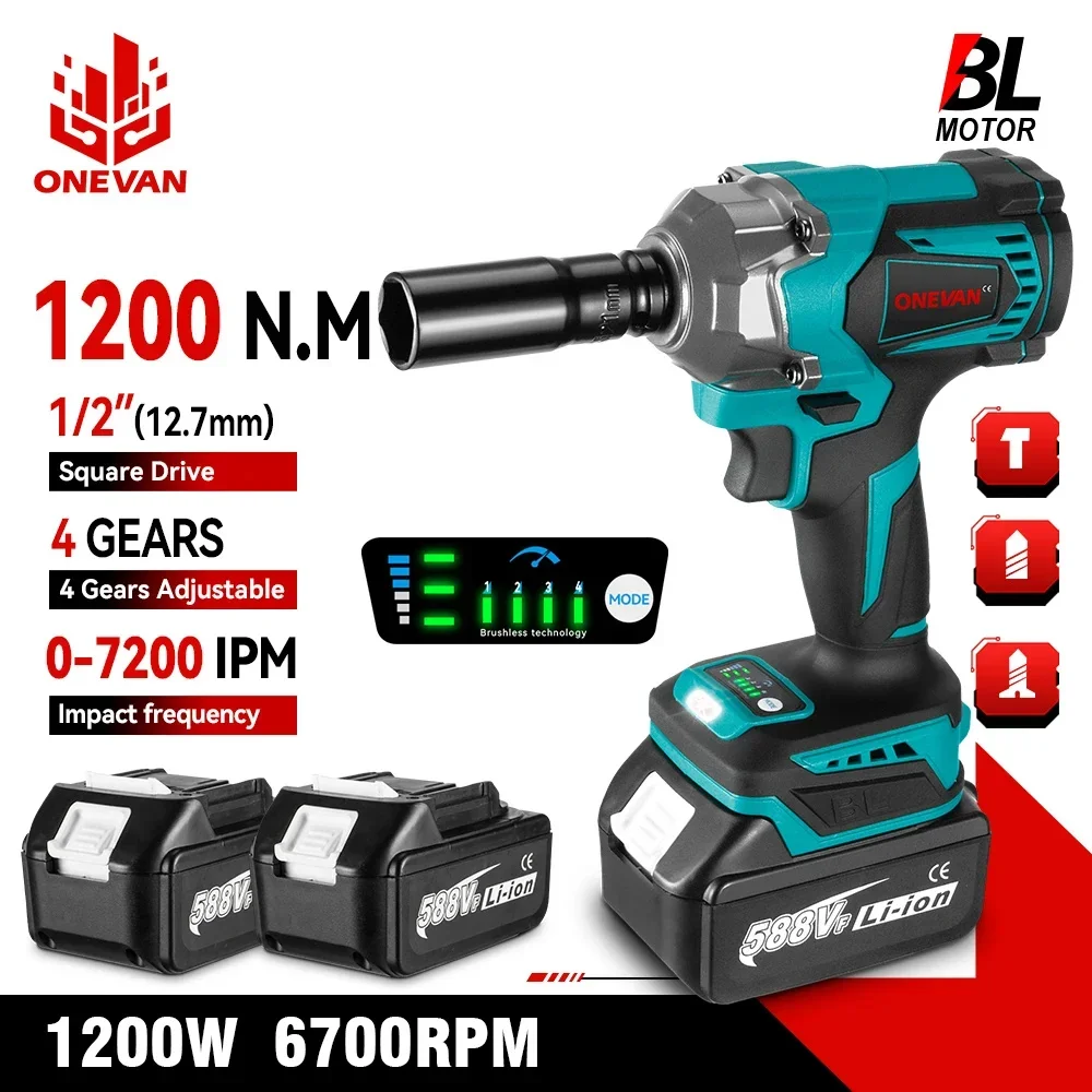 ONEVAN-1200N-M-Brushless-Electric-Impact-Wrench-3-Funtion-1-2-inch-Cordless-Screwdriver-Electric ...