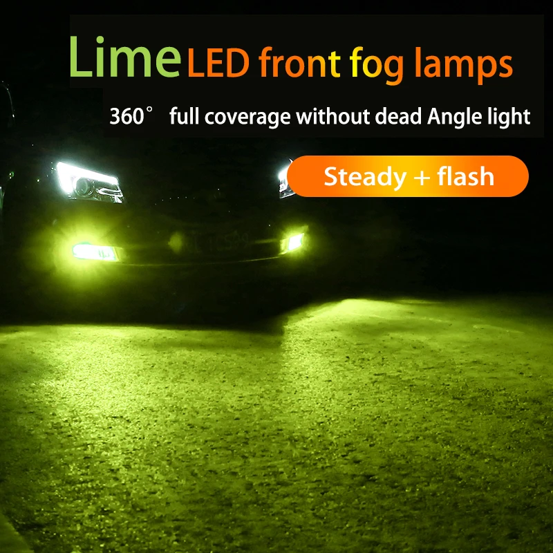 2pcs H11 lemon green Car Fog Lights Bulbs lime LED Foglight Driving ...