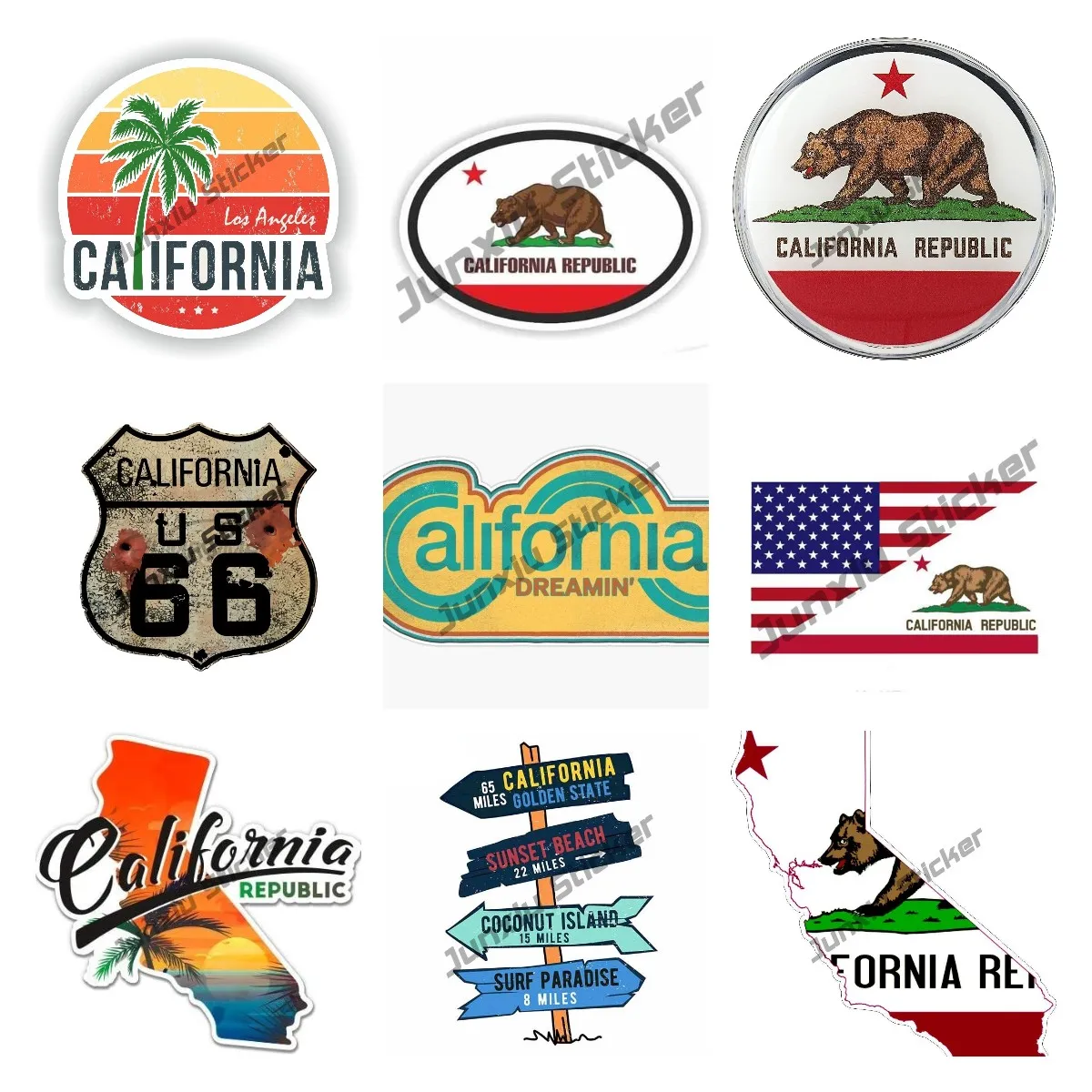 California Outdoor Landscape Stickers Aesthetic California Decals ...