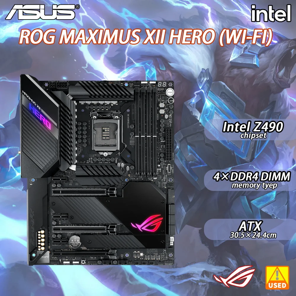 LGA 1200 CPU I5 10400 Placa-mãe, ASUS, ROG, MAXIMUS XII, HERO WIFI ...
