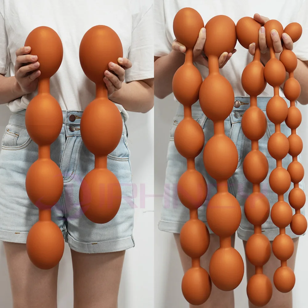 3-10cm Huge Anal Beads Plug Gay Dual Use Big Egg Butt Plug Liquid ...