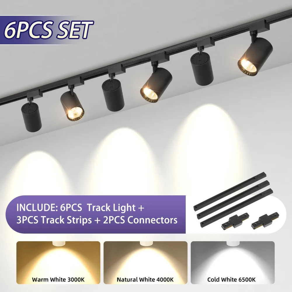 LED Track Light 3 Color Memory Led Spotlights Rail Ceiling Lights ...
