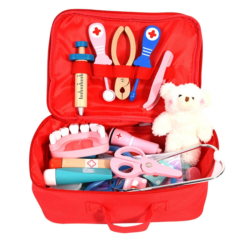 Kids Wooden Pretend Play Doctor Educational Toys Role Playing Pretend ...