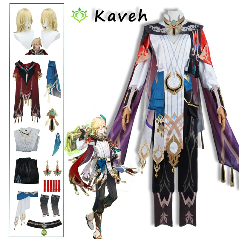 Kaveh-Cosplay-Genshin-Impact-Costume-Battle-Uniform-Men-Wig-Halloween ...