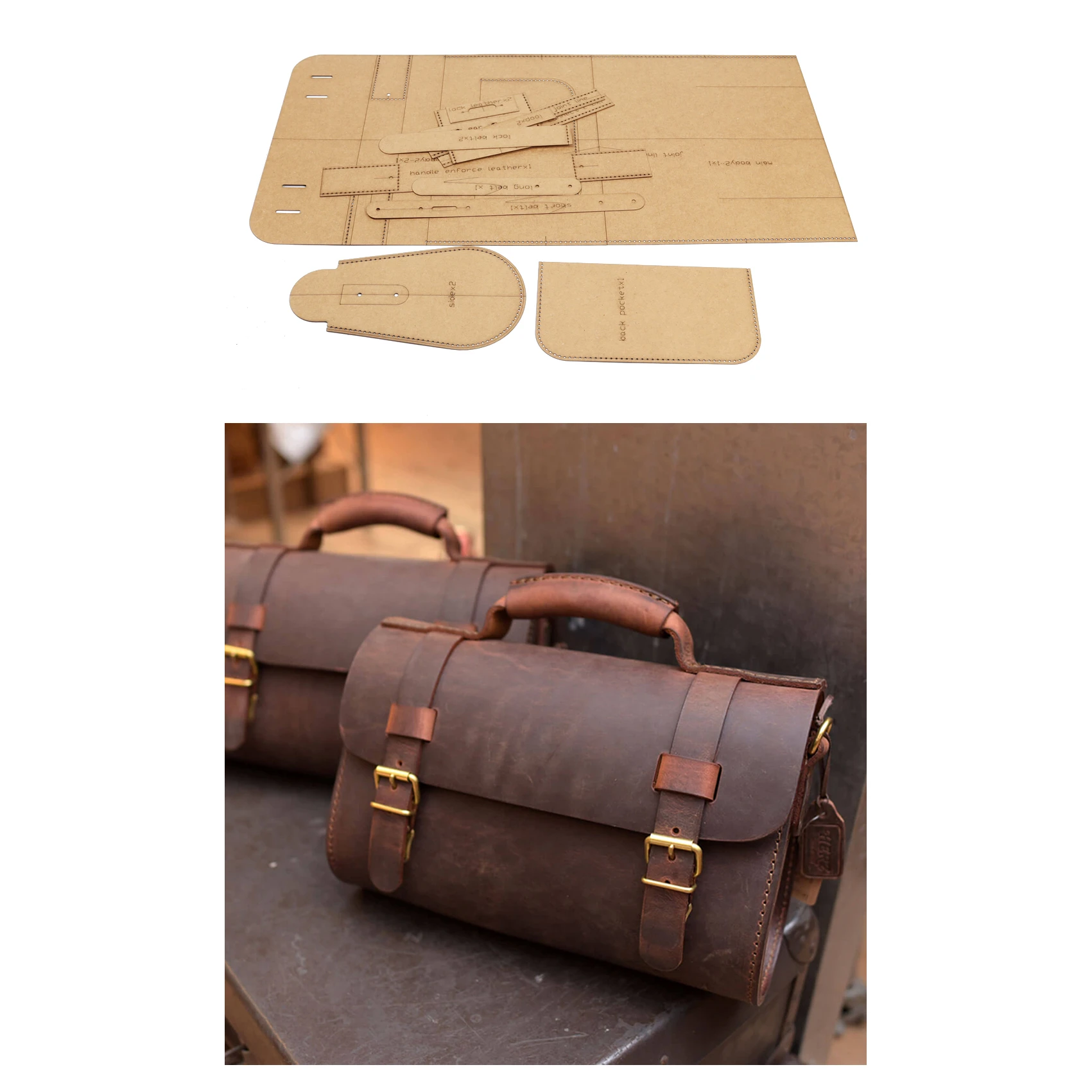 Kraft Paper Shoulder Bag Handbag | Leather Shoulder Bag Pattern - Diy ...