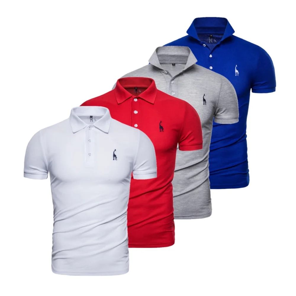 AIOPESON-4-Pcs-Brand-Polo-Shirt-for-Men-Casual-Solid-Color-Slim-Fit ...