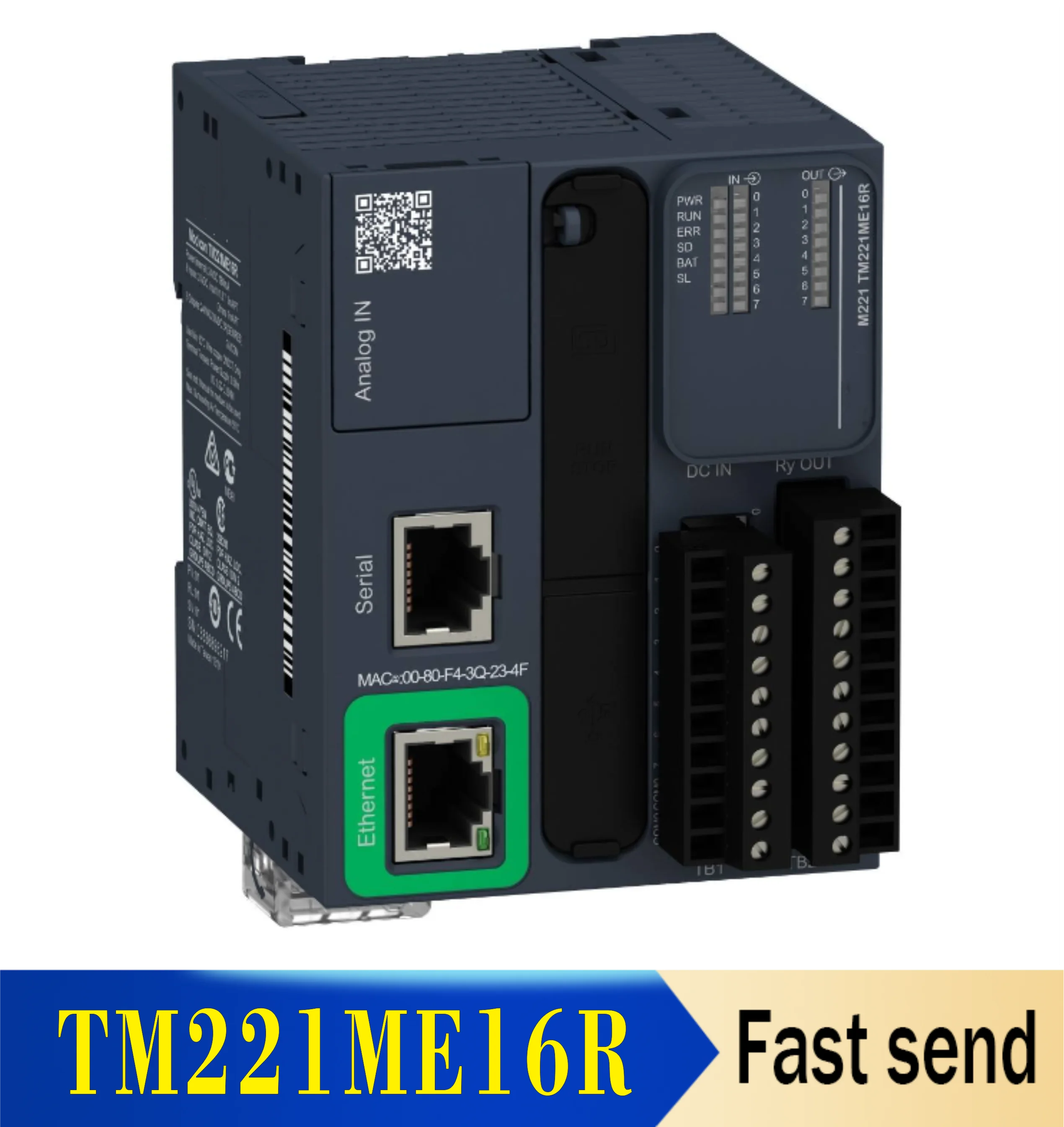 Entrega rápida PLC Controlador, TM221ME16R, TMC4AI2, TMC4AQ2, Novo