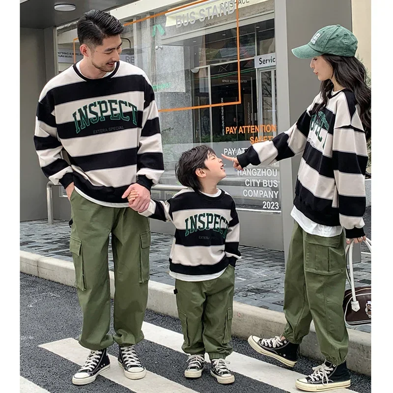 Matching Clothes Family Sweatshirt Cargo Pants Two Piece Outfits ...